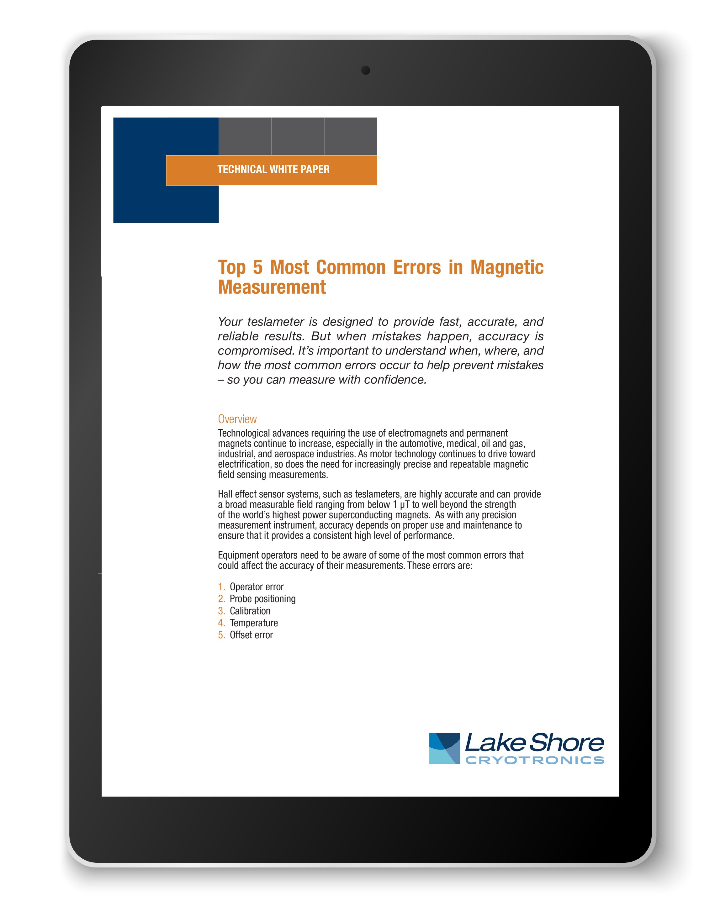Top 5 Common Errors in Magnetic Measurement Top 5 Common Errors in Magnetic Measurement